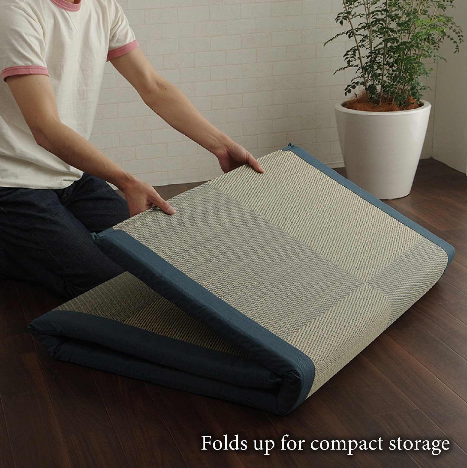 Tatami Nap Mat, 100% Japanese Rush Grass, 90×200cm Fluffy Foldable ...