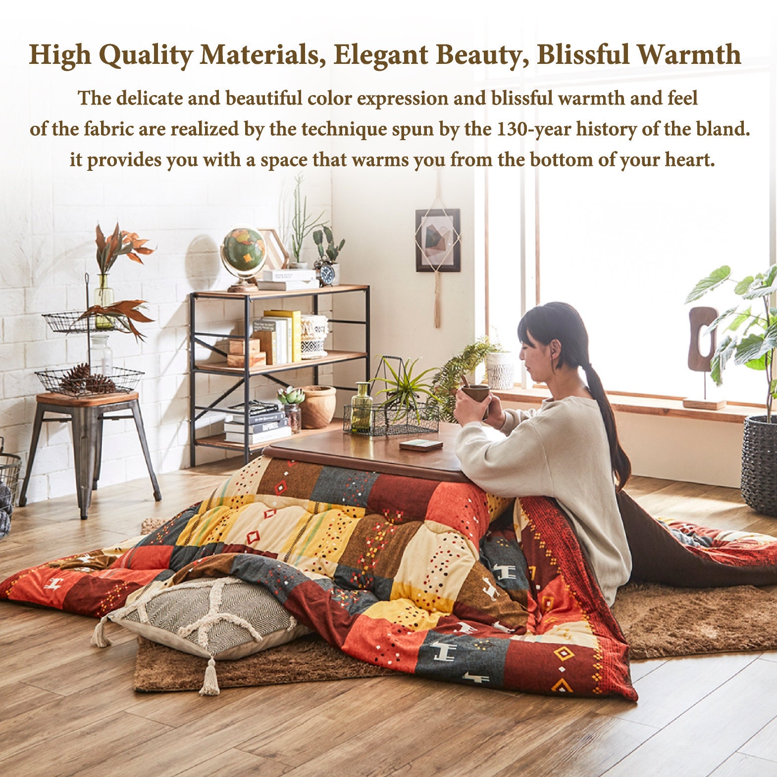 Kotatsu Futon Comforter Premium Cotton Fluffy Table Square Rectangle ...
