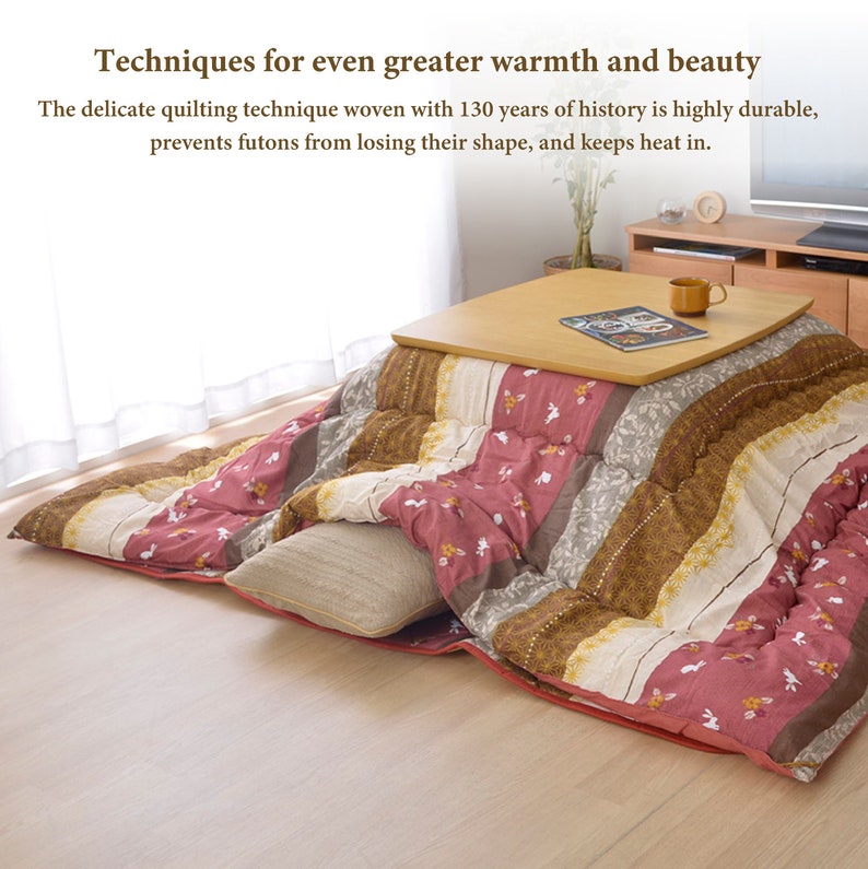 Kotatsu Futon & Mat Set Fluffy Premium Cotton Blanket Table Square ...
