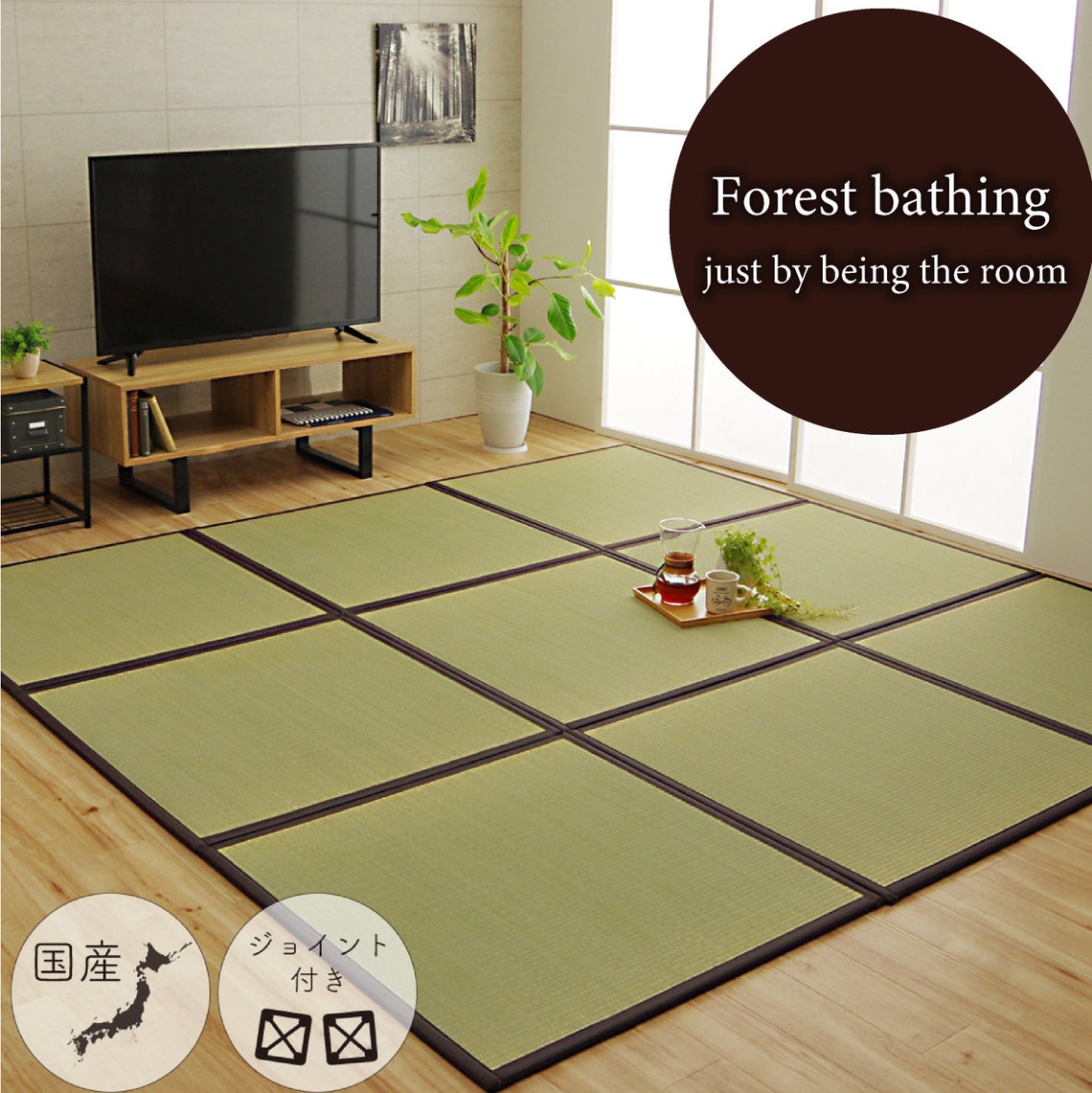 Unit Tatami Mat Japanese Rush Grass, Fluffy Area Rug Goza Igusa ...