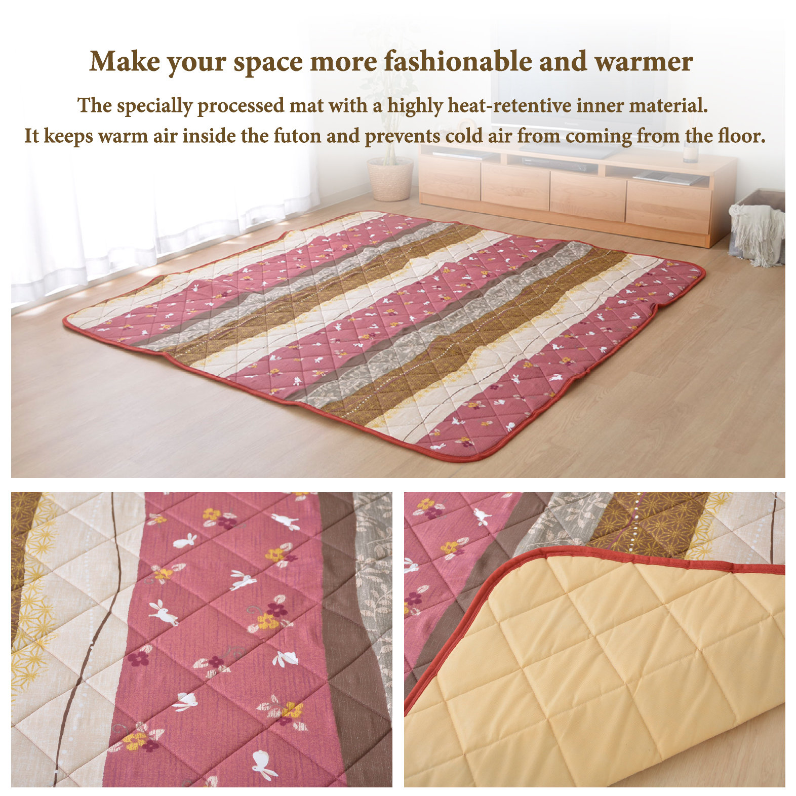 Kotatsu Futon & Mat Set Fluffy Premium Cotton Blanket Table Square ...