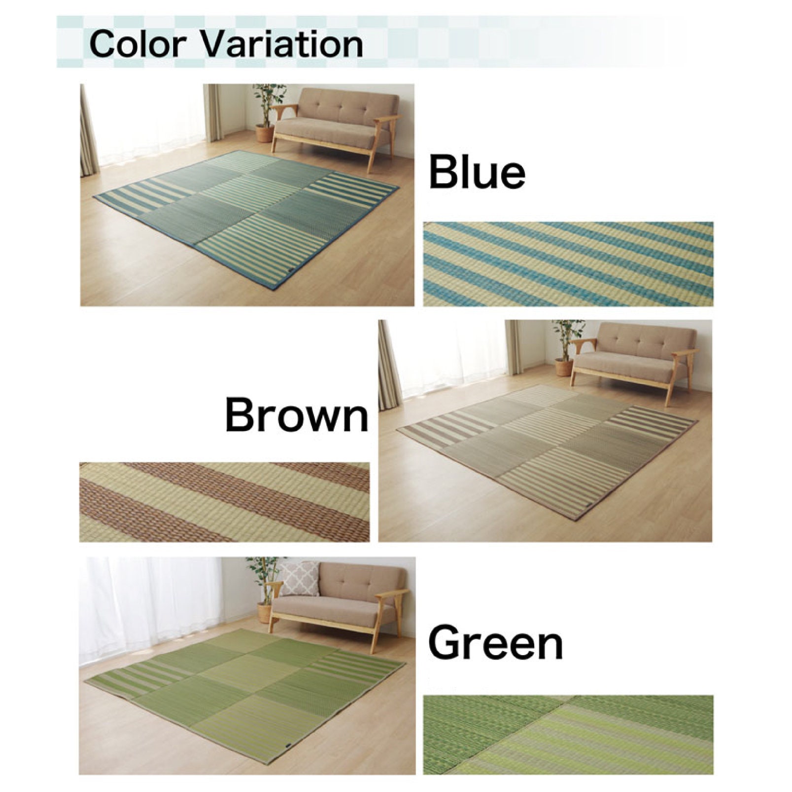 Tatami Mat Japanese Rush Grass, Area Rug Goza Igusa, Traditional Carpet ...