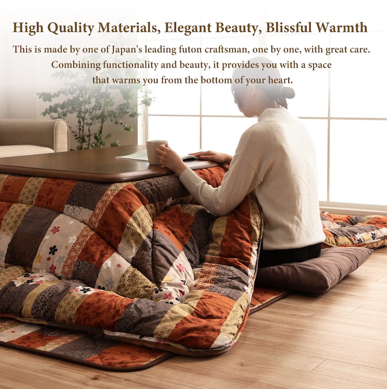 Kotatsu Futon Comforter Premium Cotton Flannel Fluffy Table Square ...