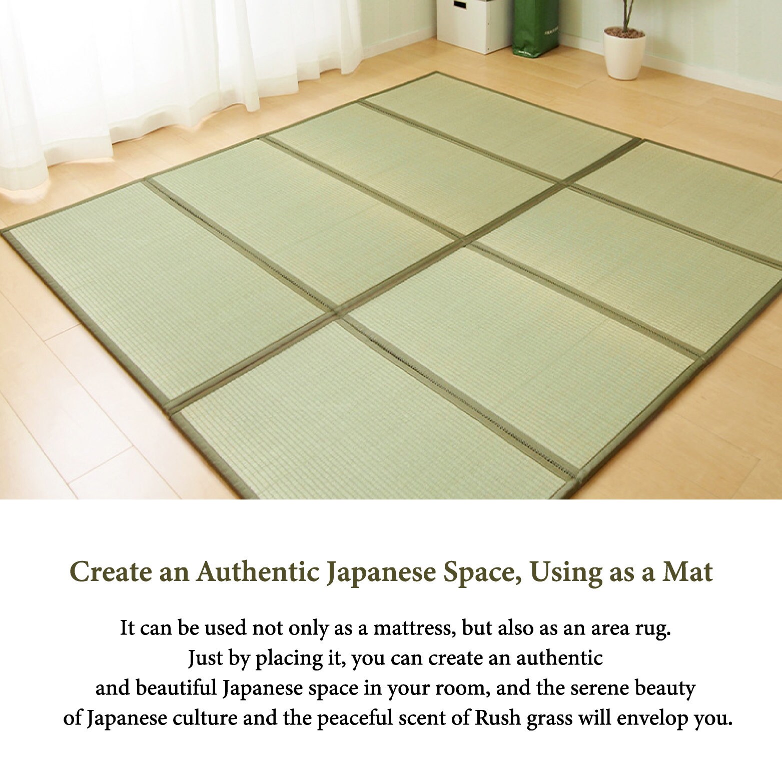 Tatami Mat 100% Japanese Rush Grass, 140200cm Foldable Nap Mat Green Traditional, Sleeping Mat ...