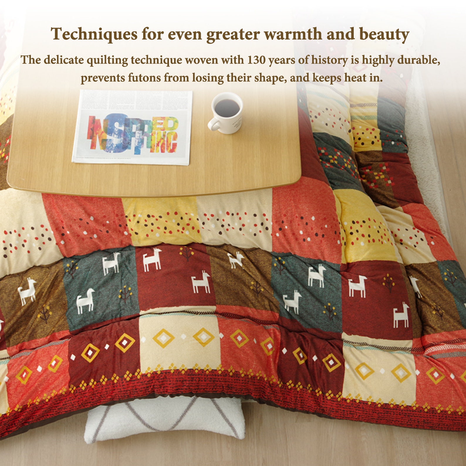 Kotatsu Futon Comforter Premium Cotton Fluffy Table Square Rectangle ...