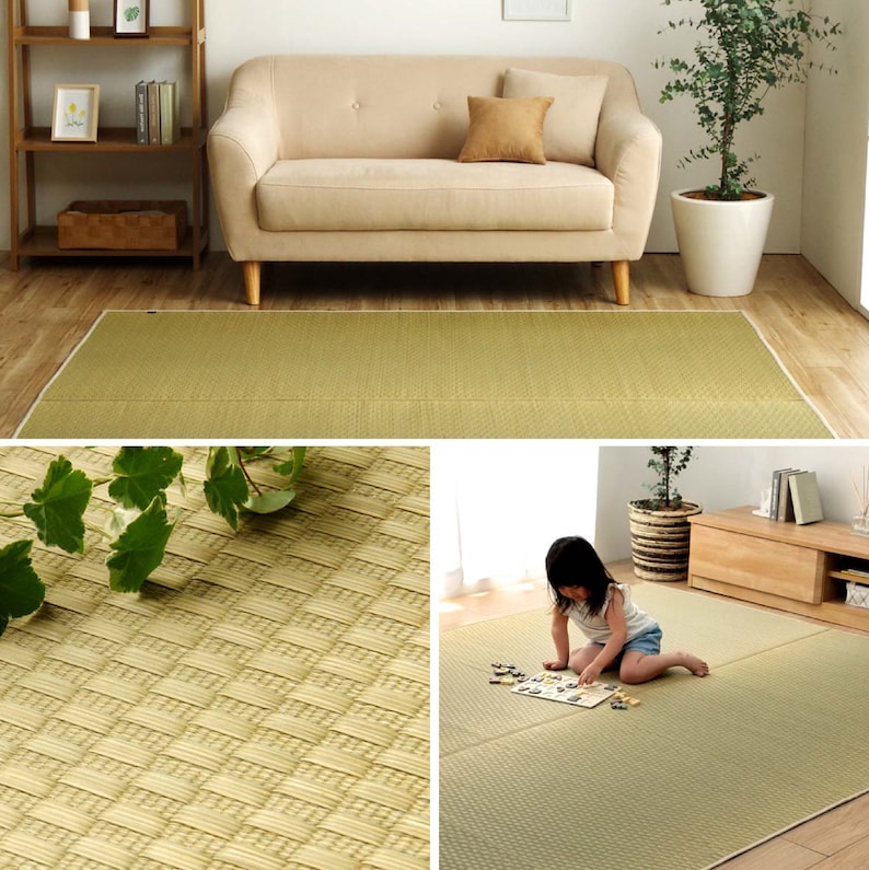 Tatami Mat Japanese Rush Grass, Reversible Non-slip Area Rug Goza Igusa ...