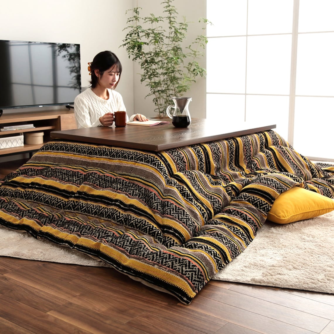 Kotatsu Futon Comforter Premium Flannel Fluffy Table Square Rectangle ...