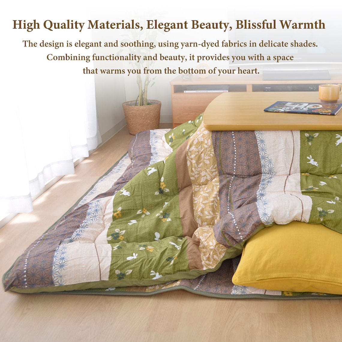 Kotatsu Futon & Mat Set Fluffy Premium Cotton Blanket Table Square ...