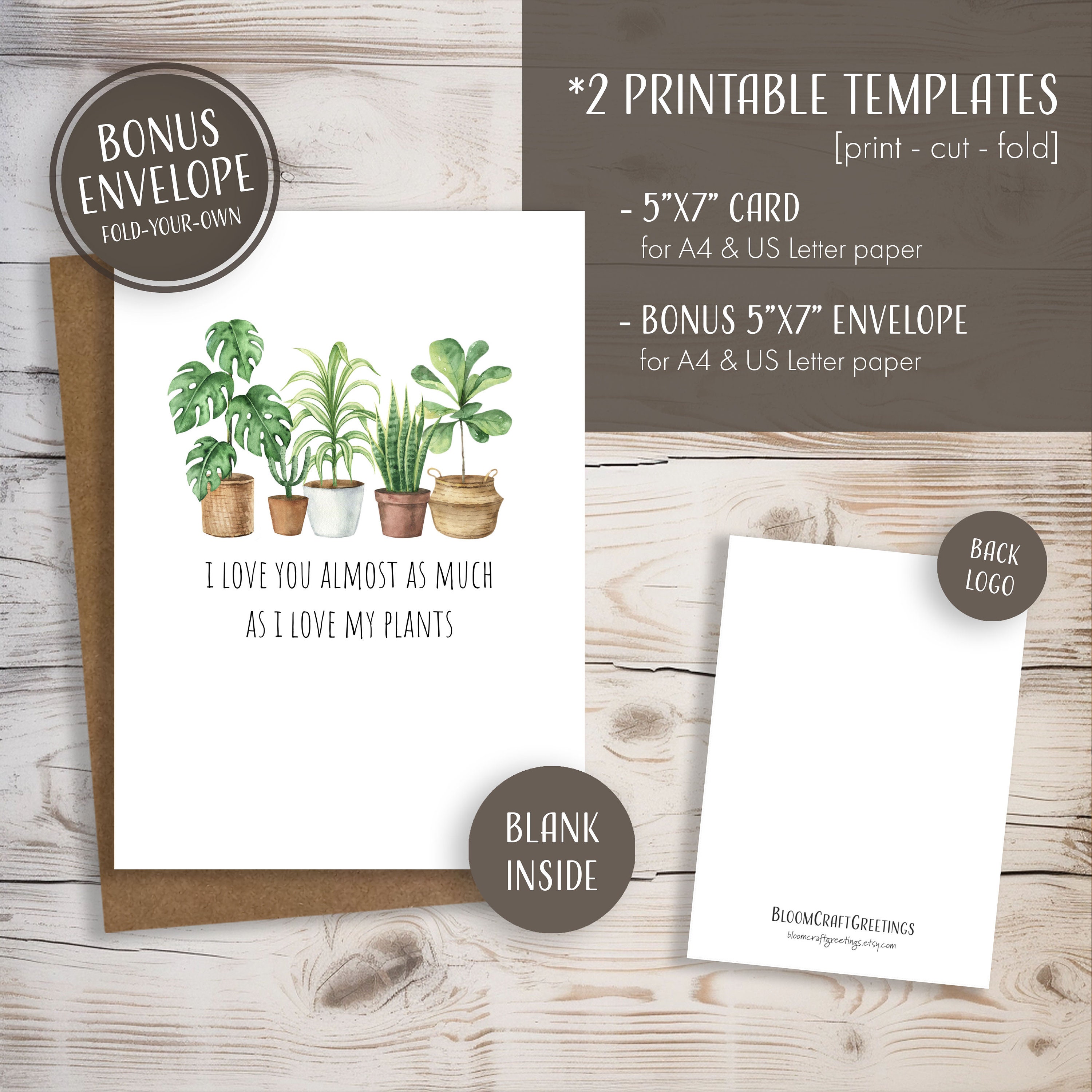 Funny Greeting Card W/ Envelope, Printable Template, Instant Download ...