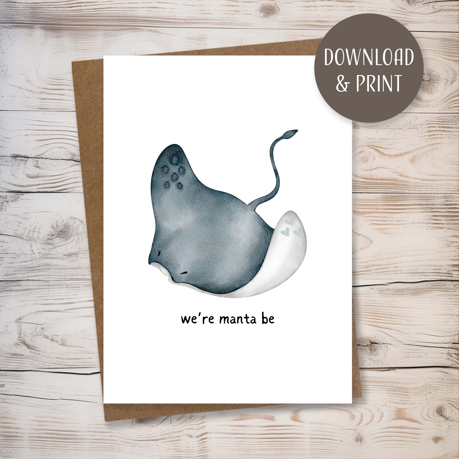 Funny Greeting Card W/ Envelope, Printable Template, Instant Download ...