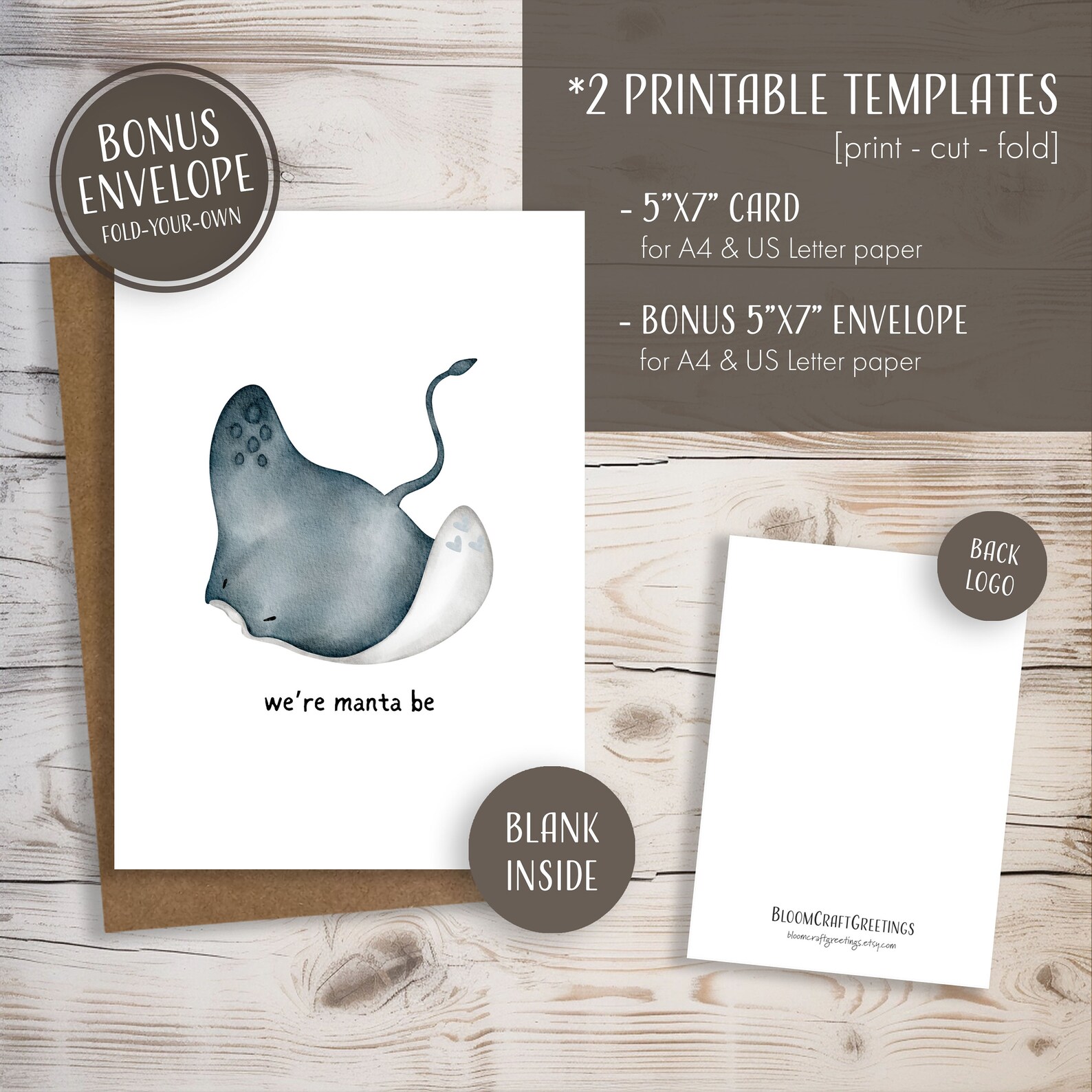 Funny Greeting Card W/ Envelope, Printable Template, Instant Download ...