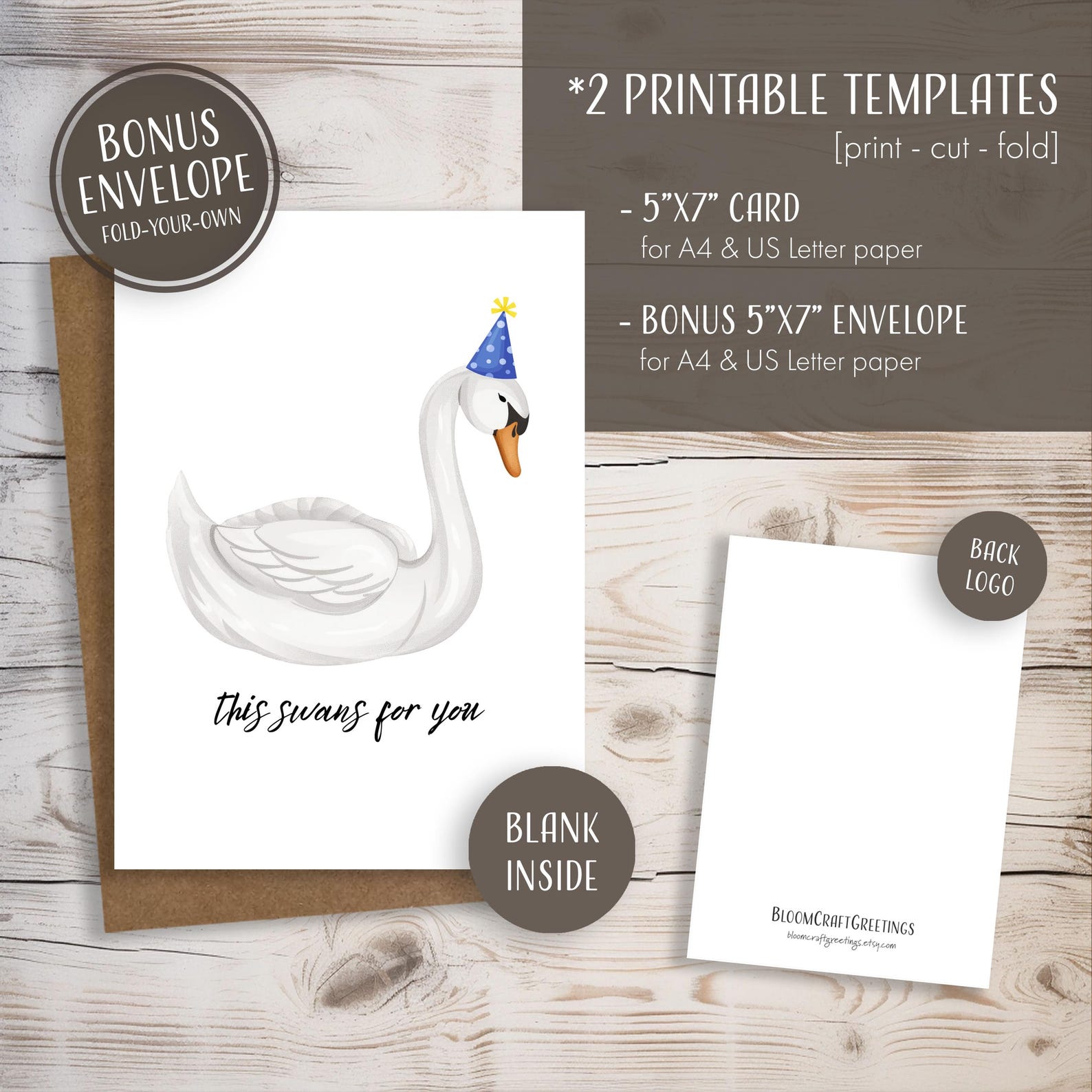 Funny Greeting Card W/ Envelope, Printable Template, Instant Download ...