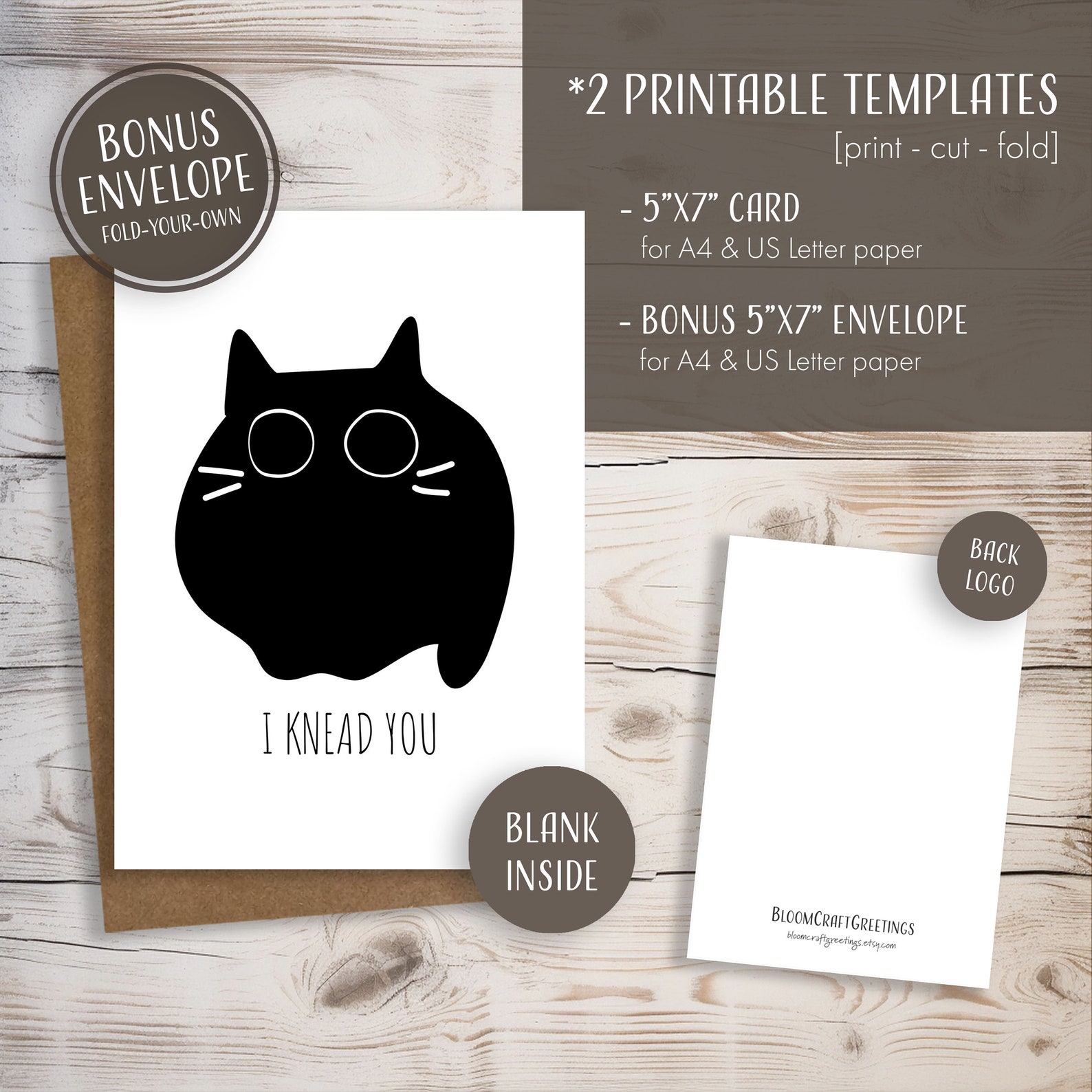 Funny Greeting Card W/ Envelope, Printable Template, Instant Download ...