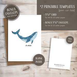 Funny Greeting Card W/ Envelope, Printable Template, Instant Download ...