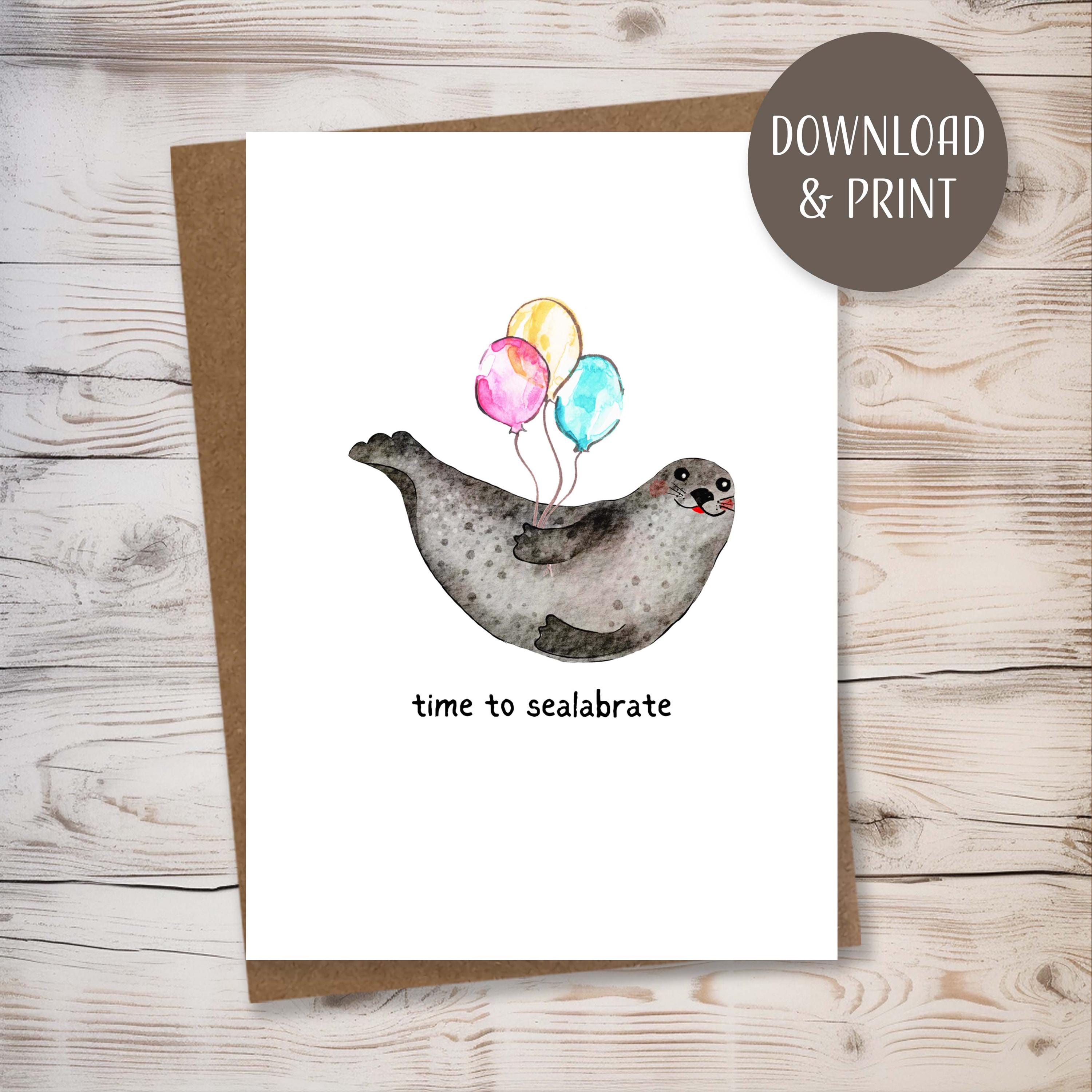 Funny Birthday Greeting Card W/ Envelope, Printable Template, Instant ...