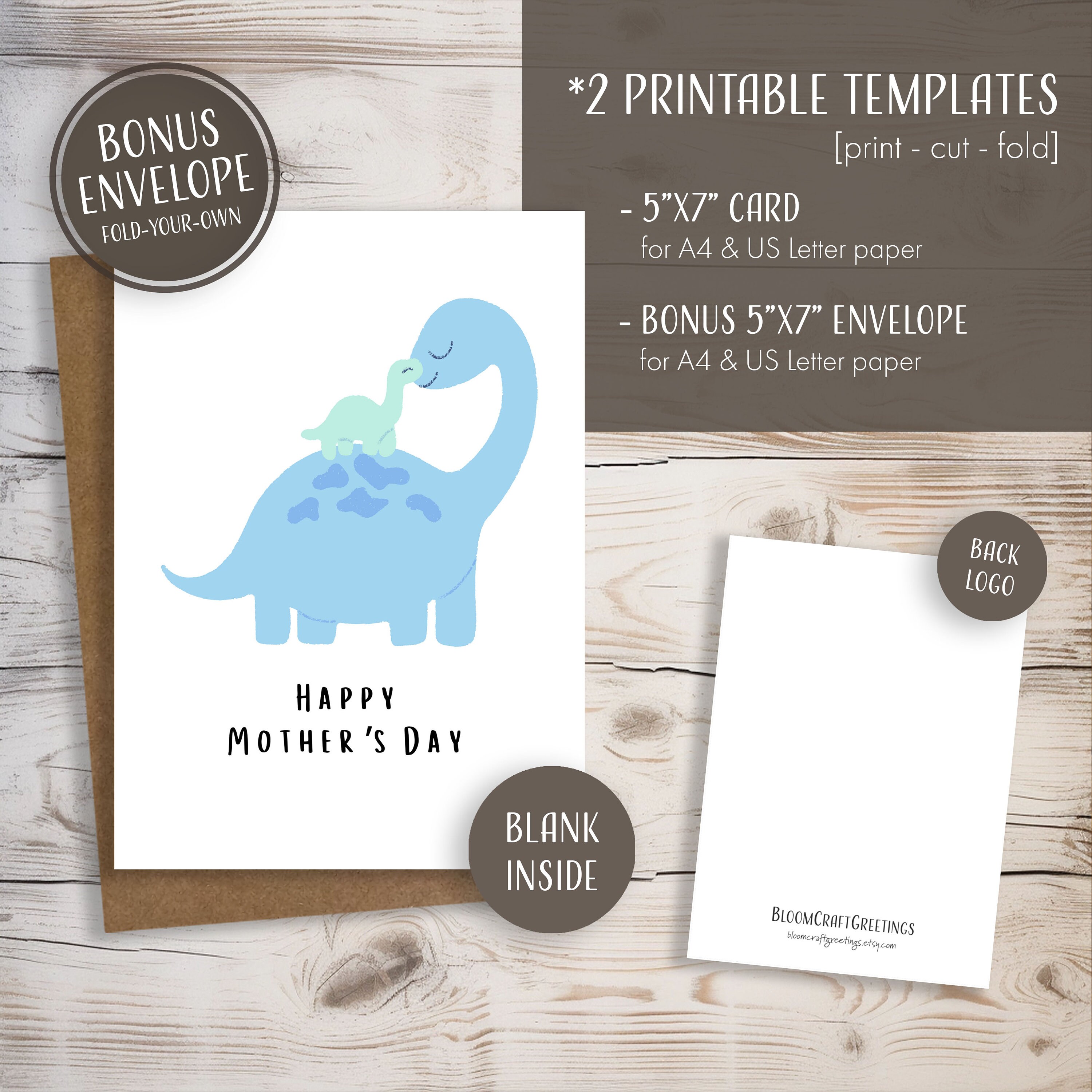 Mom Greeting Card W/ Envelope, Printable Template, Instant Download ...