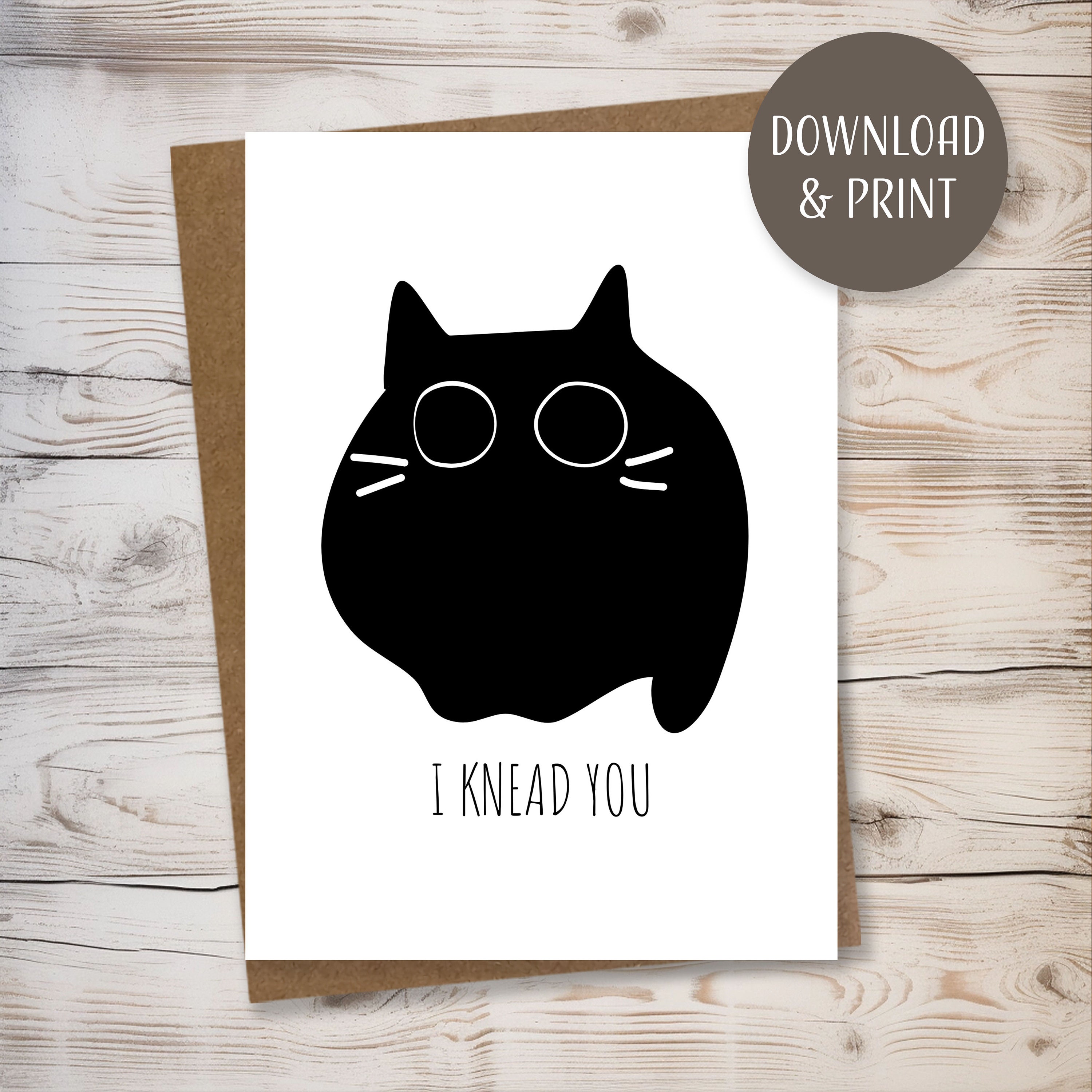 Funny Greeting Card W/ Envelope, Printable Template, Instant Download ...