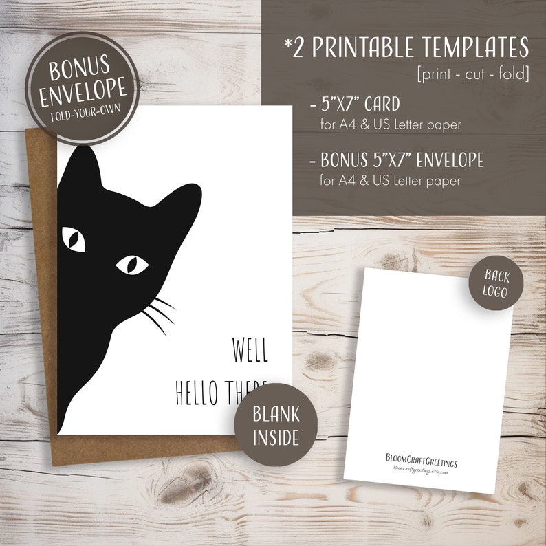 Funny Greeting Card W/ Envelope, Printable Template, Instant Download ...