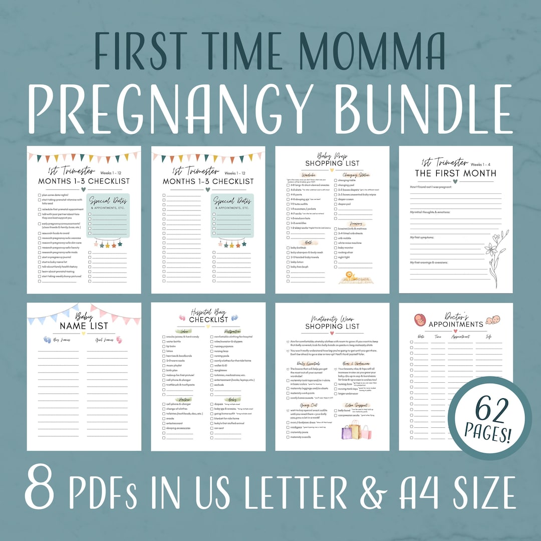 First Time Momma Pregnancy Bundle | Printable Digital Download | Todo ...