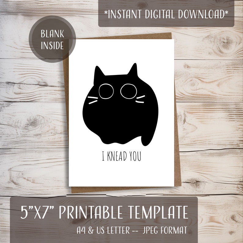 Funny Greeting Card W/ Envelope, Printable Template, Instant Download ...
