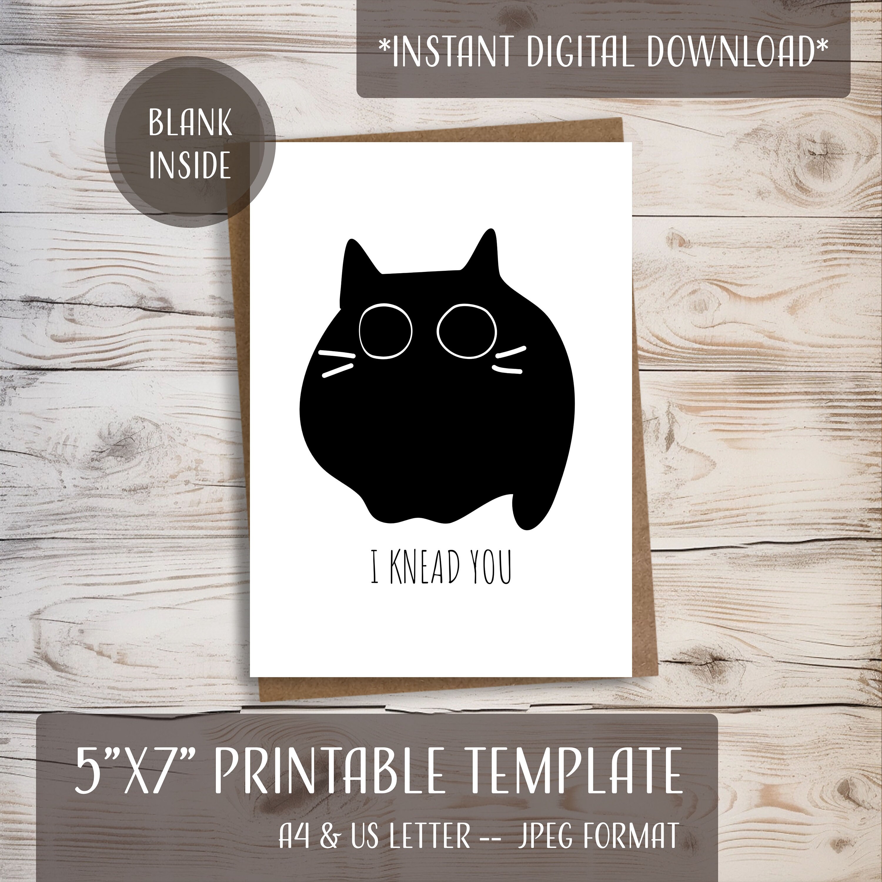 Funny Greeting Card W/ Envelope, Printable Template, Instant Download ...