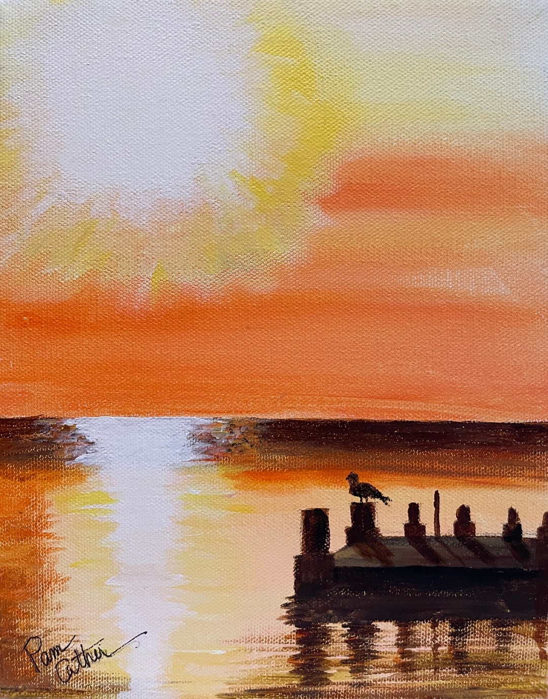 Midwest Sunset Painting, Door County Wall Art, Wisconsin Nature Decor ...