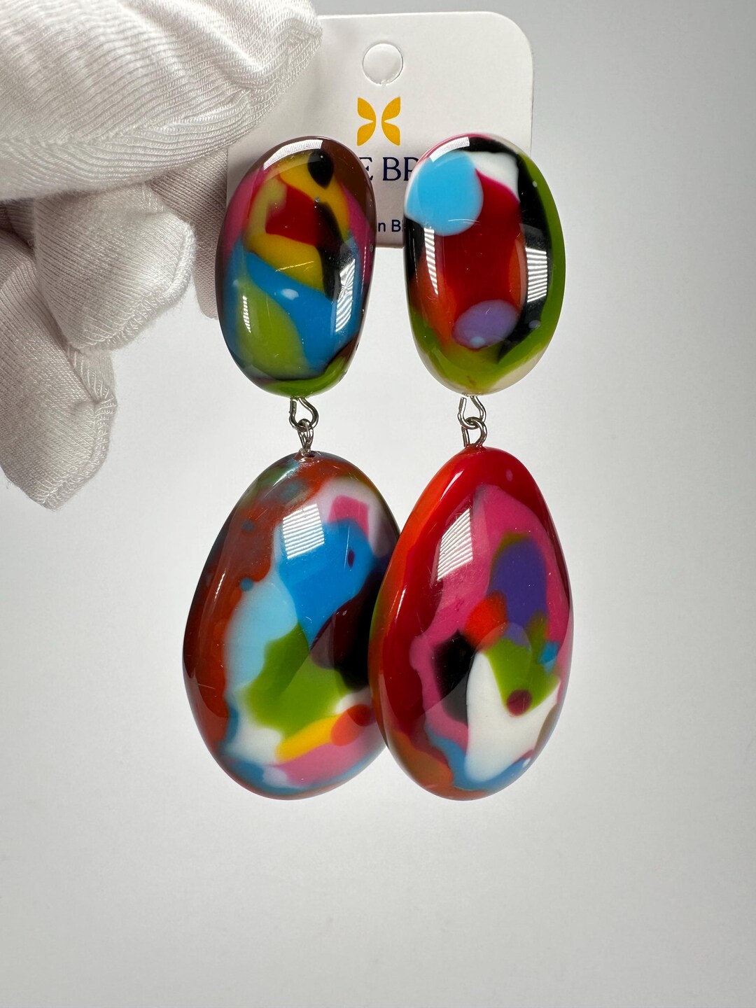 Jackie Brazil "kandinsky" Large Riverstone Double Pendant Resin ...