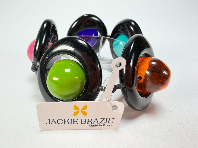 Jackie Brazil "saturn Black / Transparent Paris Mix Disc & Ball Elastic ...