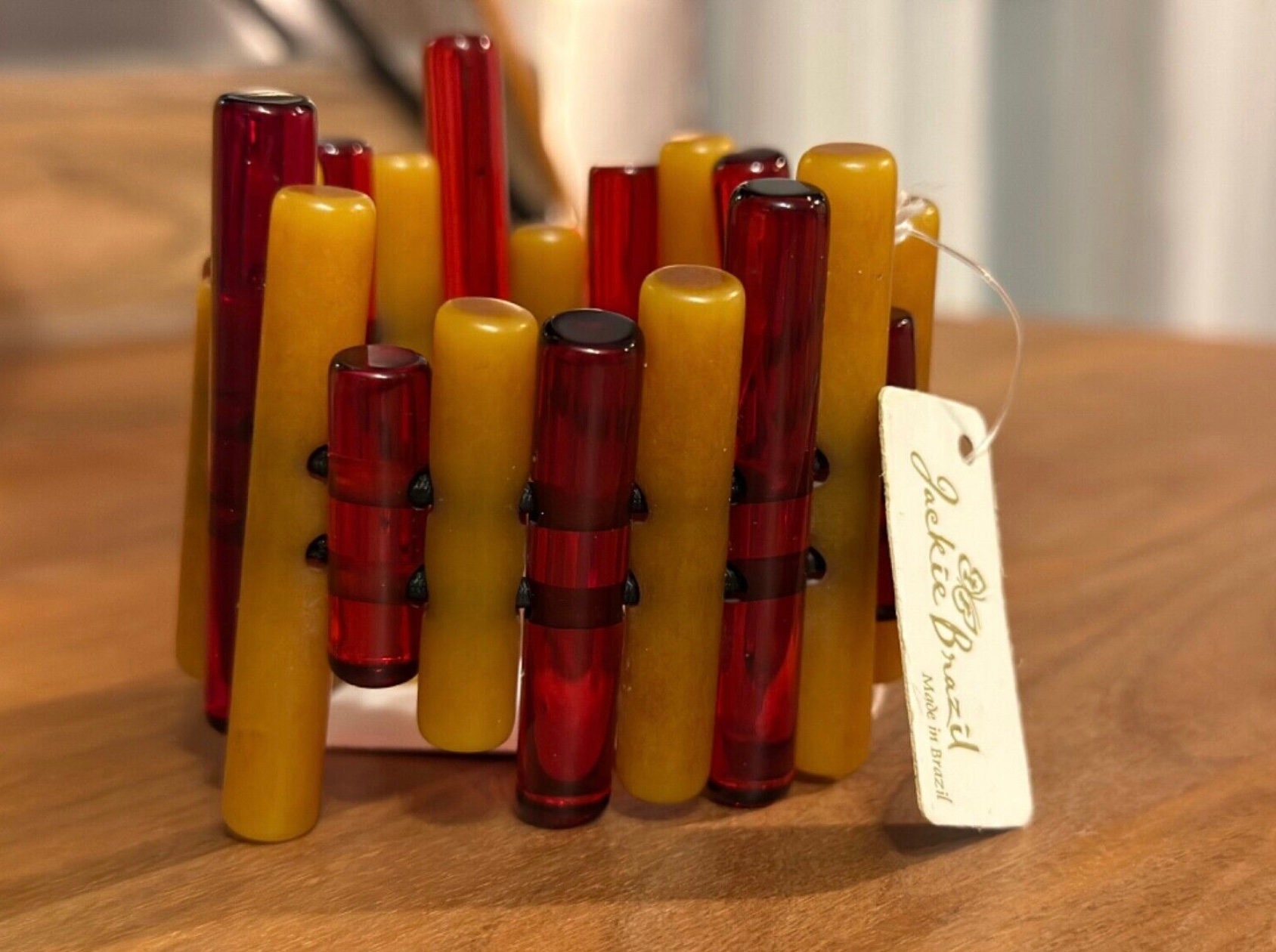 Jackie Brazil pipas Thin Mix Cylinders Tortoise Prada Resin Bracelet ...