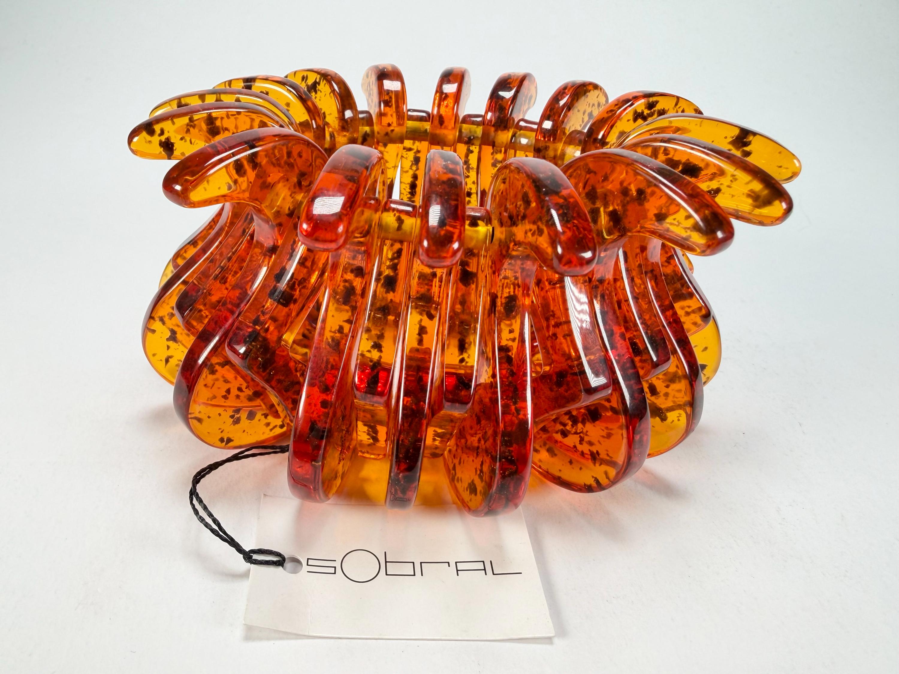Sobral - Amber "cogumelo" Studio Creation Elasticated Resin Bracelet ...