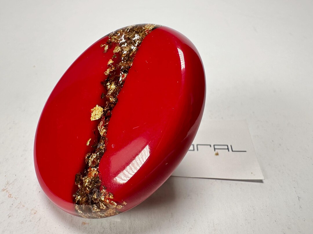 Sobral - Metalique "munique" Orlando Red Resin Ring ( 005145 ) Size UK ...