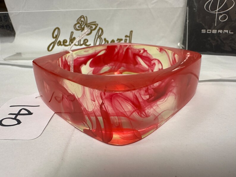 Jackie Brazil Sobral Stunning Red Swirl Chunky Shaped Bangle - Etsy