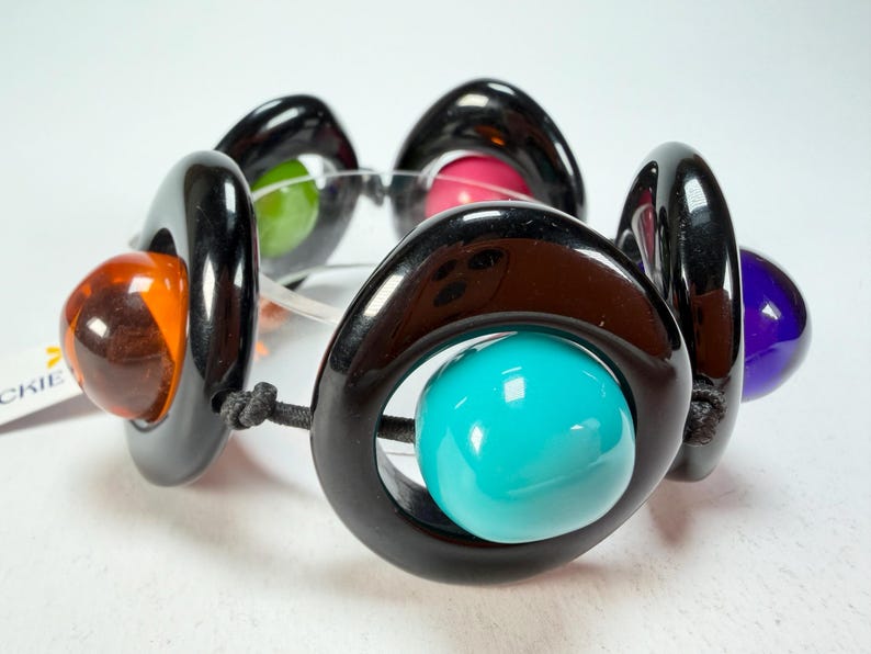 Jackie Brazil "saturn Black / Transparent Paris Mix Disc & Ball Elastic ...