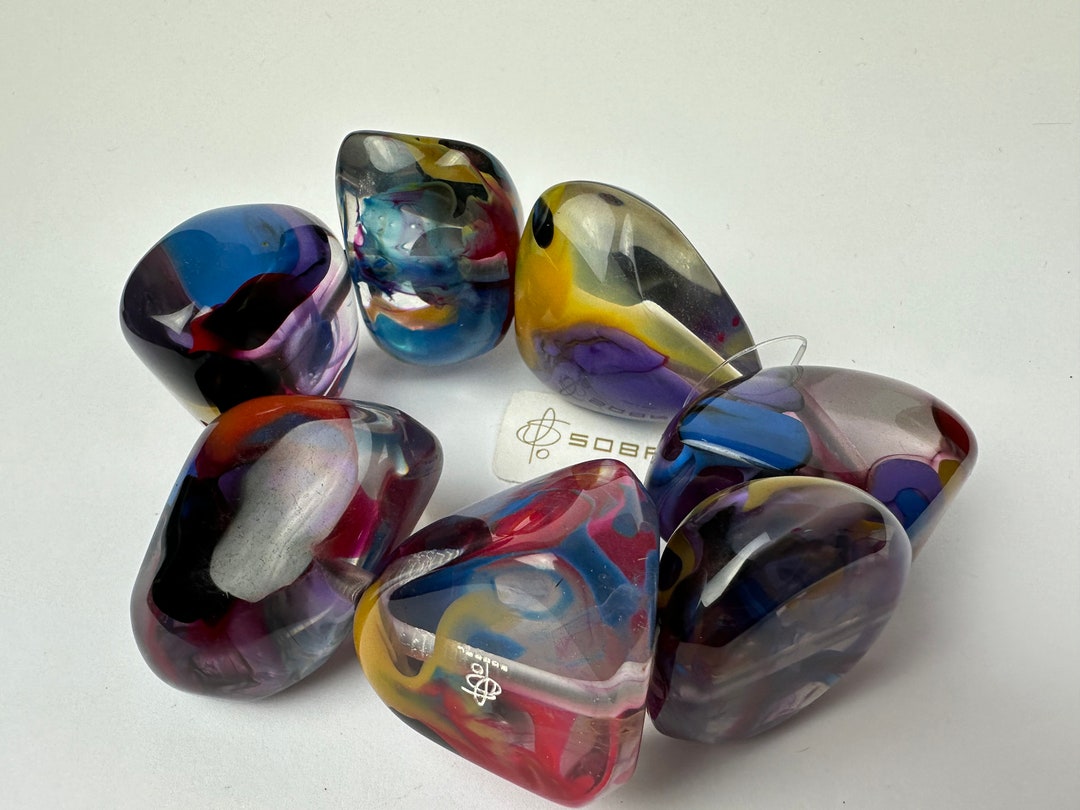 Jackie Brazil "vesubio" Large Cusco Stones Purple Marble Elasticated ...