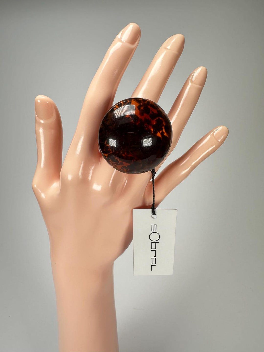 Official Sobral Amber "sintonia Efeitos" Resin Ring 003598 Size UK R ...