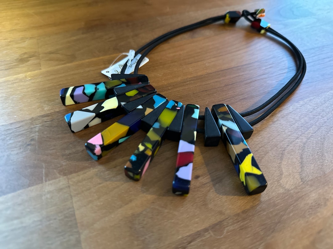 Jackie Brazil aztec Art Deco Resin on Choker Necklace N3060 - Etsy UK