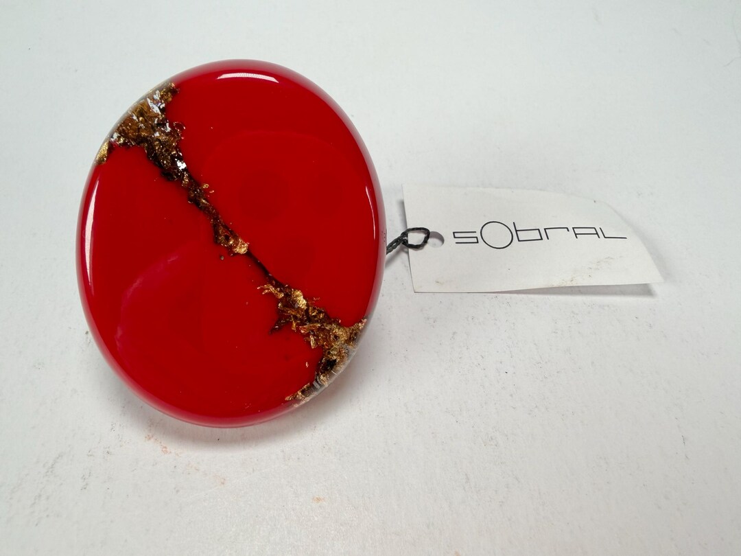 Sobral - Metalique "munique" Orlando Red Resin Ring ( 005145 Size UK S ...