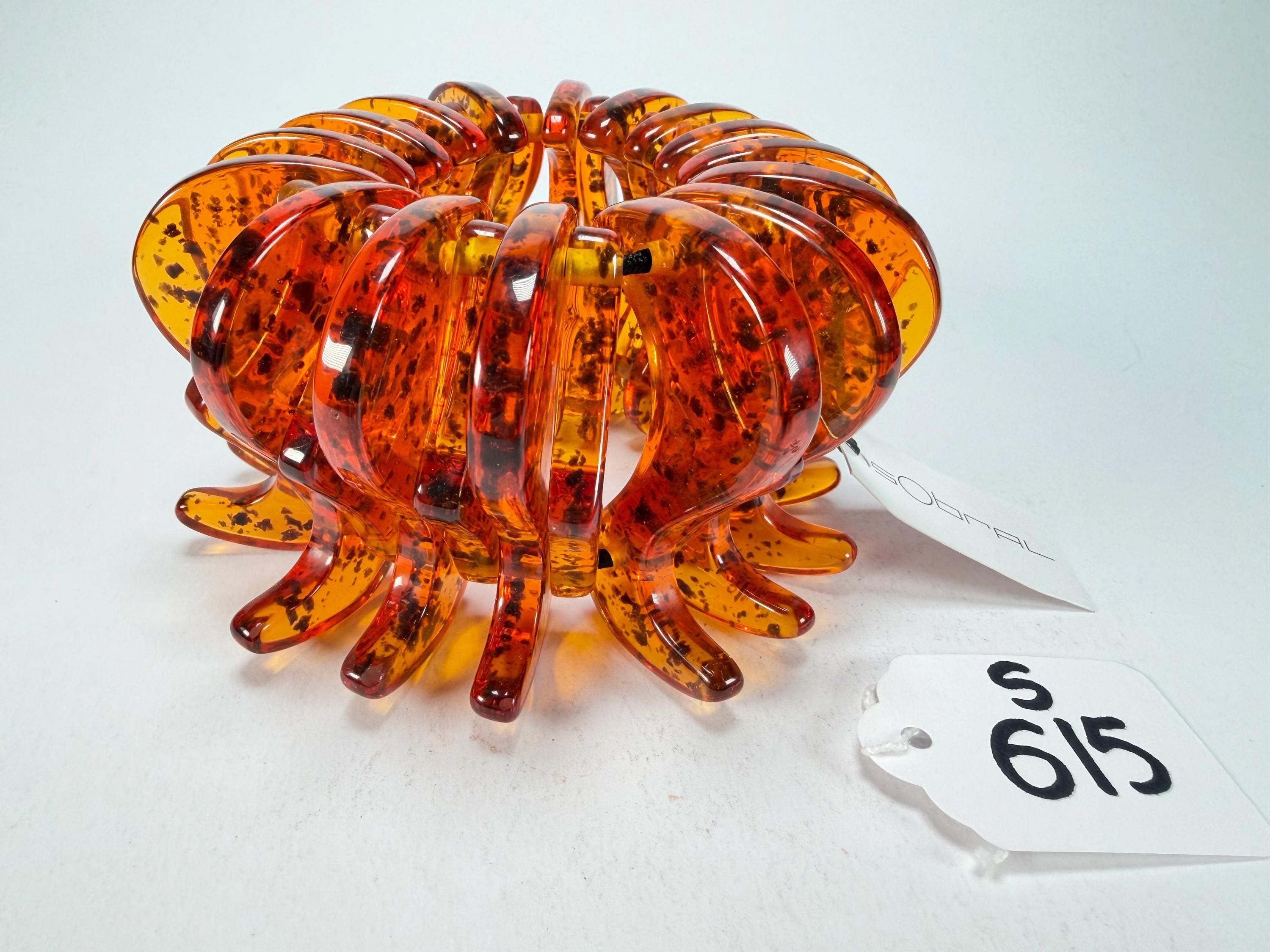 Sobral - Amber "cogumelo" Studio Creation Elasticated Resin Bracelet ...