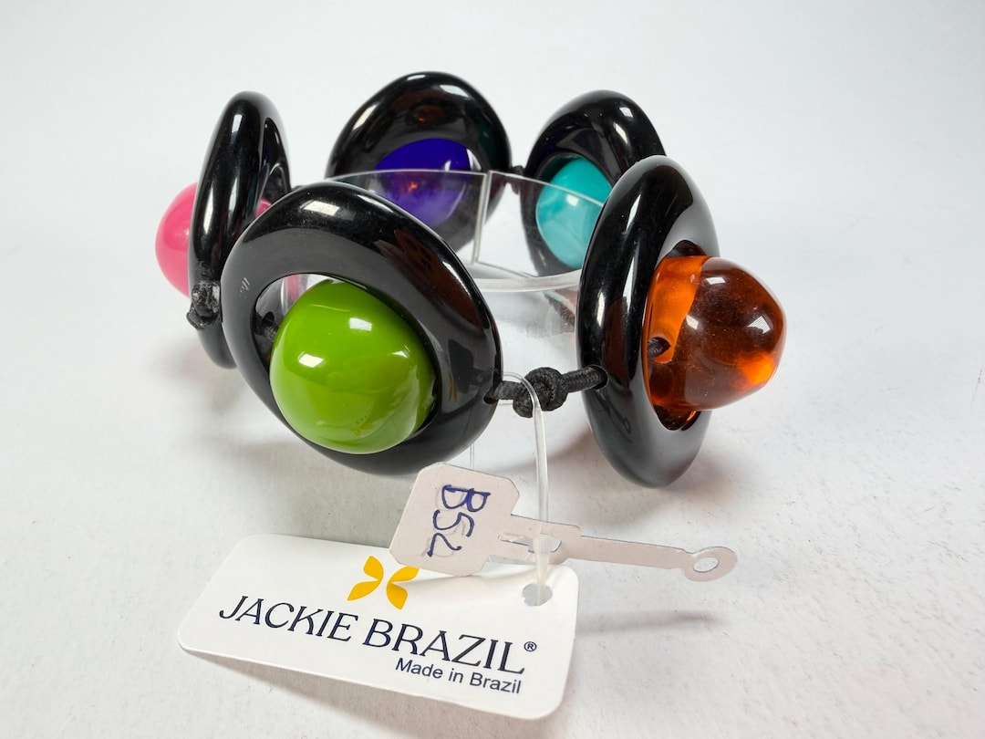 Jackie Brazil "saturn Black / Transparent Paris Mix Disc & Ball Elastic ...