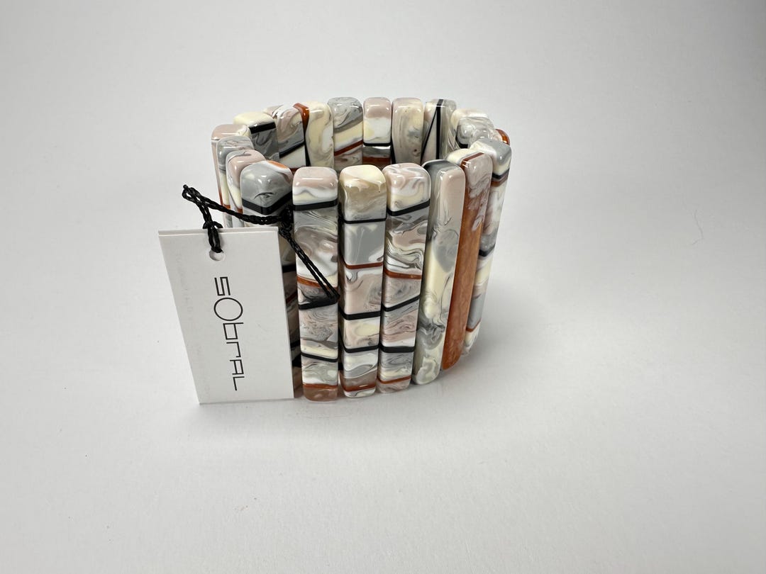 Sobral - Lágrima D'or "yasmin" Elasticated Resin Bracelet ( 003137 ) - Etsy