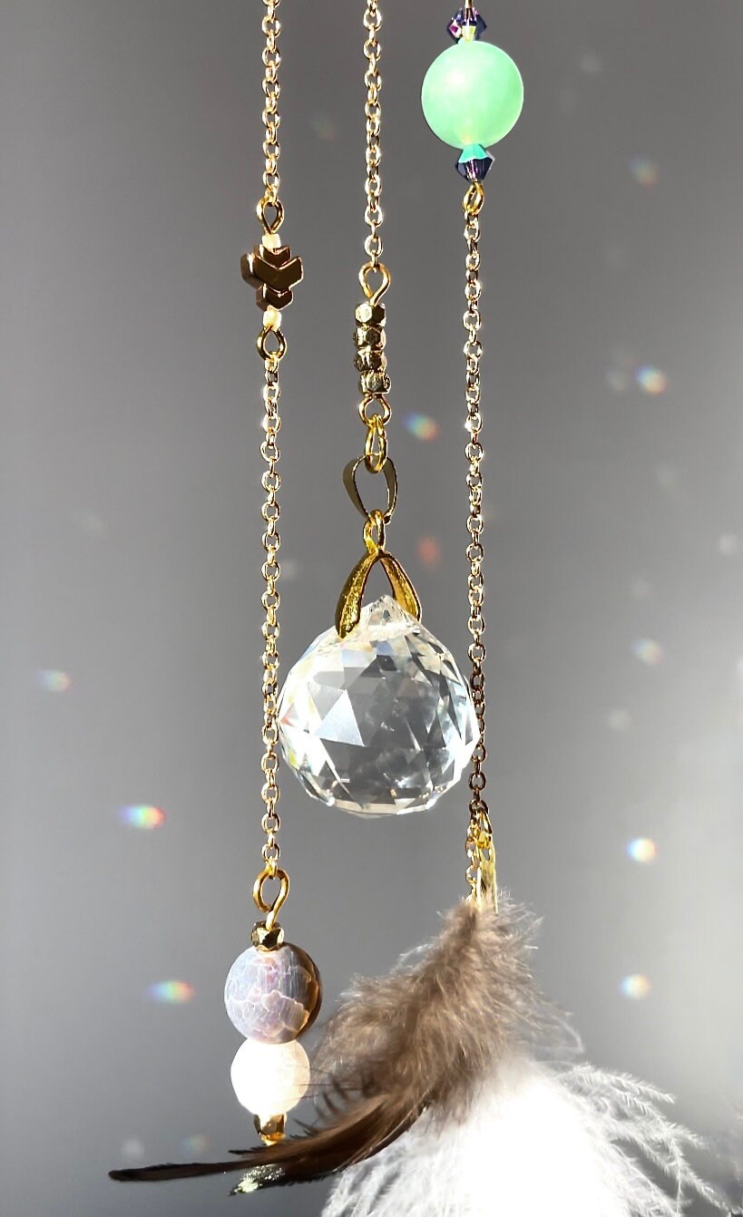 Crystal Prism Suncatcher | Boho Decor | Hanging Decoration | Rainbow ...