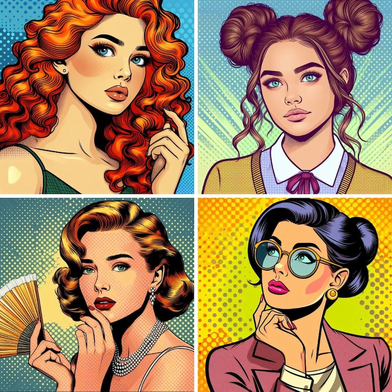 200 Pcs Pop Art Wall Collage Kit, Boys and Girls, Men and Women, Pop ...