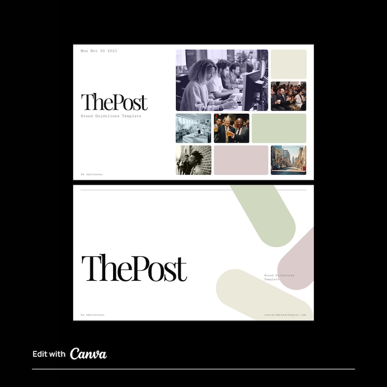 Simple Brand Guidelines Presentation Template | Branding Kit Editable ...