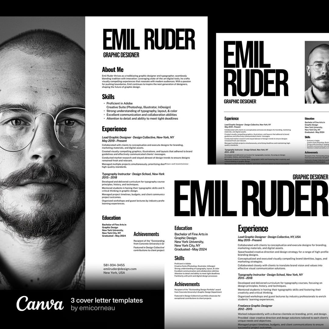 Resume Template for Graphic Designers and Creatives | Minimalist Swiss ...