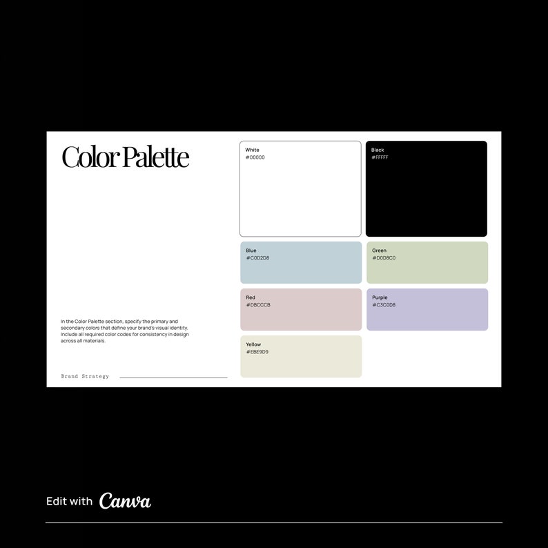 Simple Brand Guidelines Presentation Template | Branding Kit Editable ...