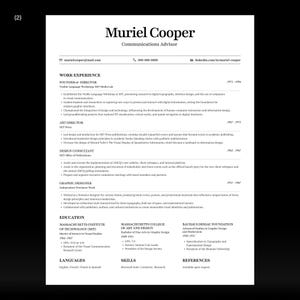 Resume Template Professional Minimalist | Editable in Canva | Classic ...