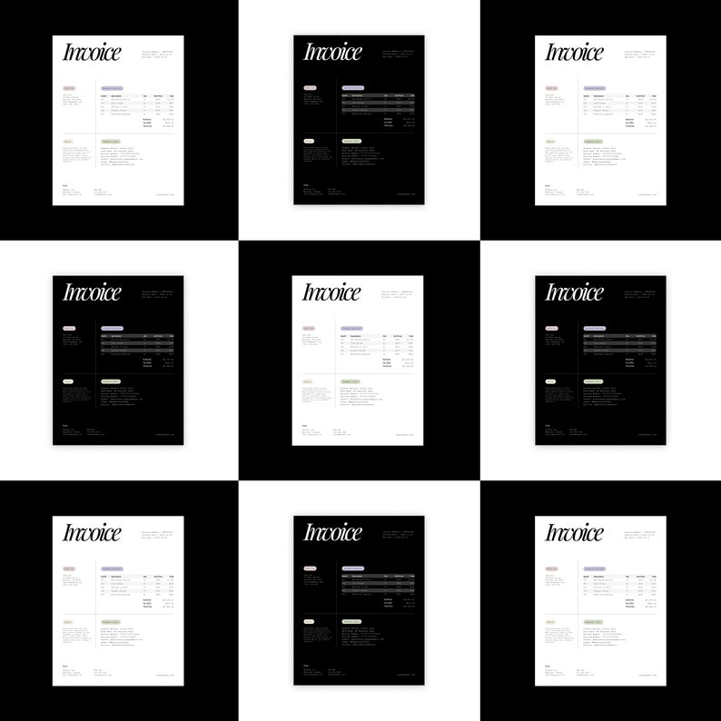 Editable Invoice Template | Small Business, Freelancer (PDF, Google Doc ...