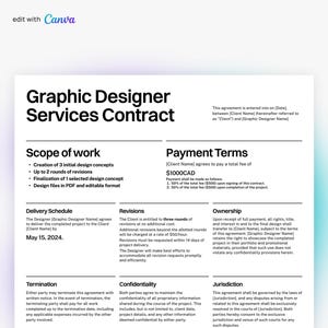 Graphic Designer Contract Template | Small Business Legal Document ...