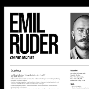 Resume Template for Graphic Designers and Creatives | Minimalist Swiss ...