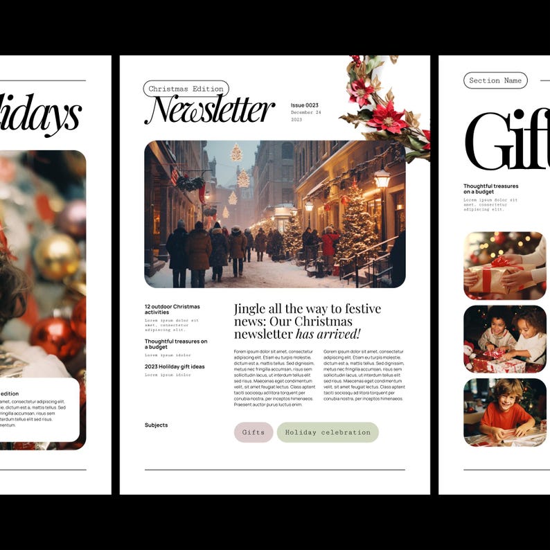 Christmas Newsletter Canva Template | Year in Review DIY Letter ...